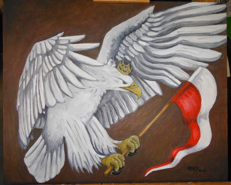 beaux-arts: Orzeł Biały z flagą Polski