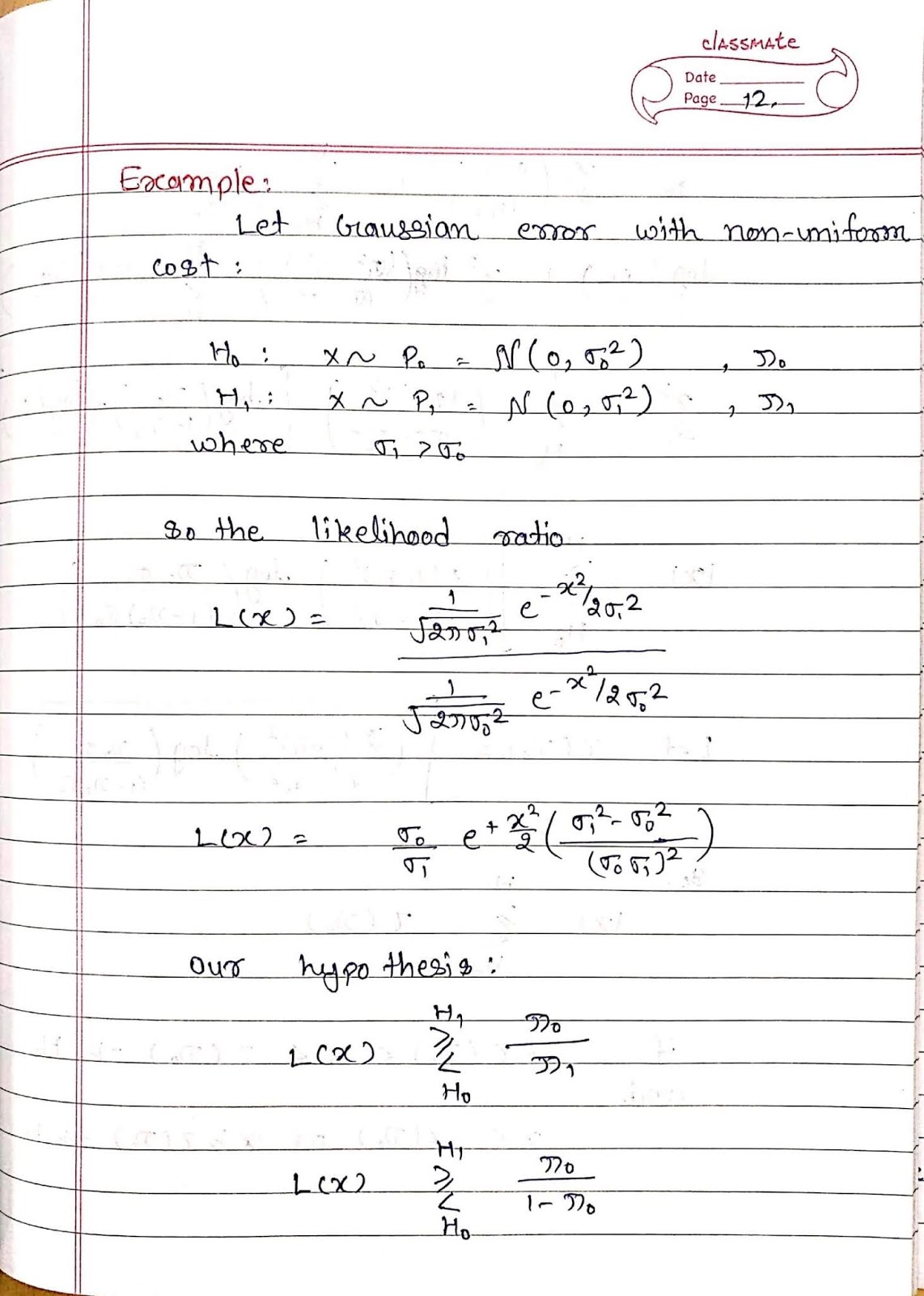 Class Notes: Detection Theory Notes