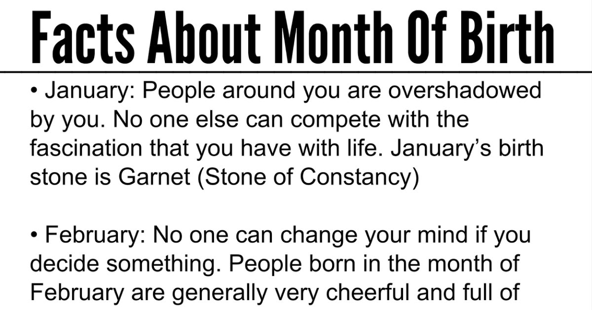 Mesmerizing Words: Facts About Month Of Birth