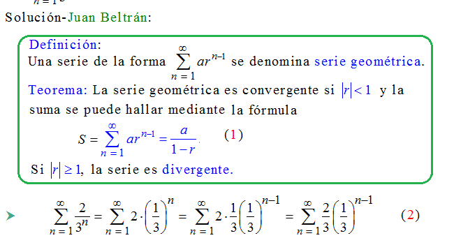 Banco de matemáticas: Serie infinita de términos constantes. Serie ...
