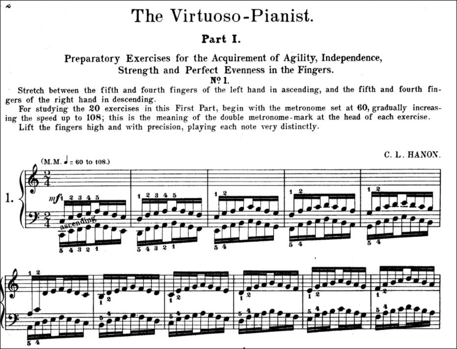 Contoh Hanon 1 (lambat)/Beda Nada Dasar...