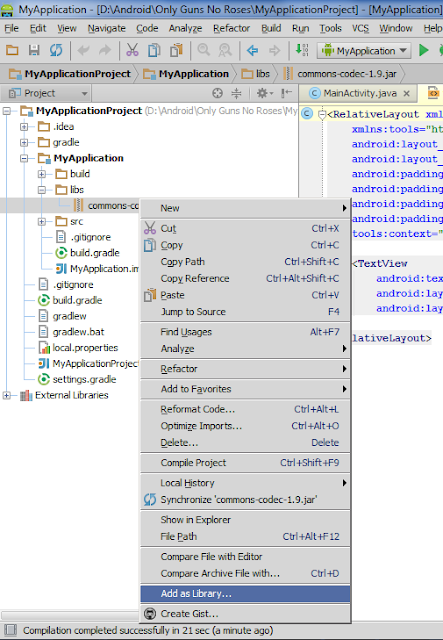 Ε Γ И І И О: Android Studio: How to refer an external library (.jar)