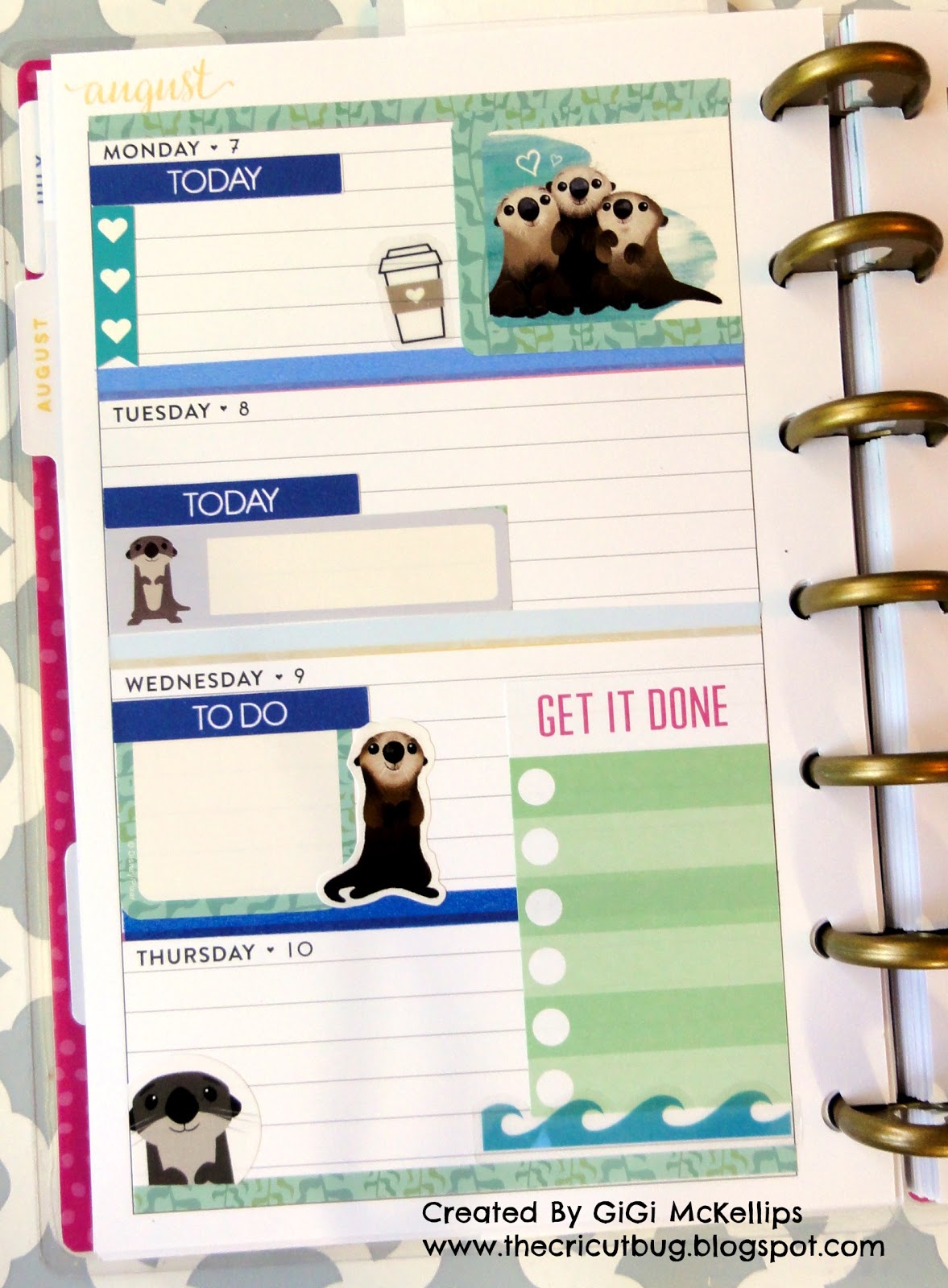The Cricut Bug: Otter Themed Planner Pages