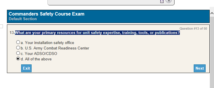 SSD 2 : Commanders Safety Course Answers (2G-F94v3.1)