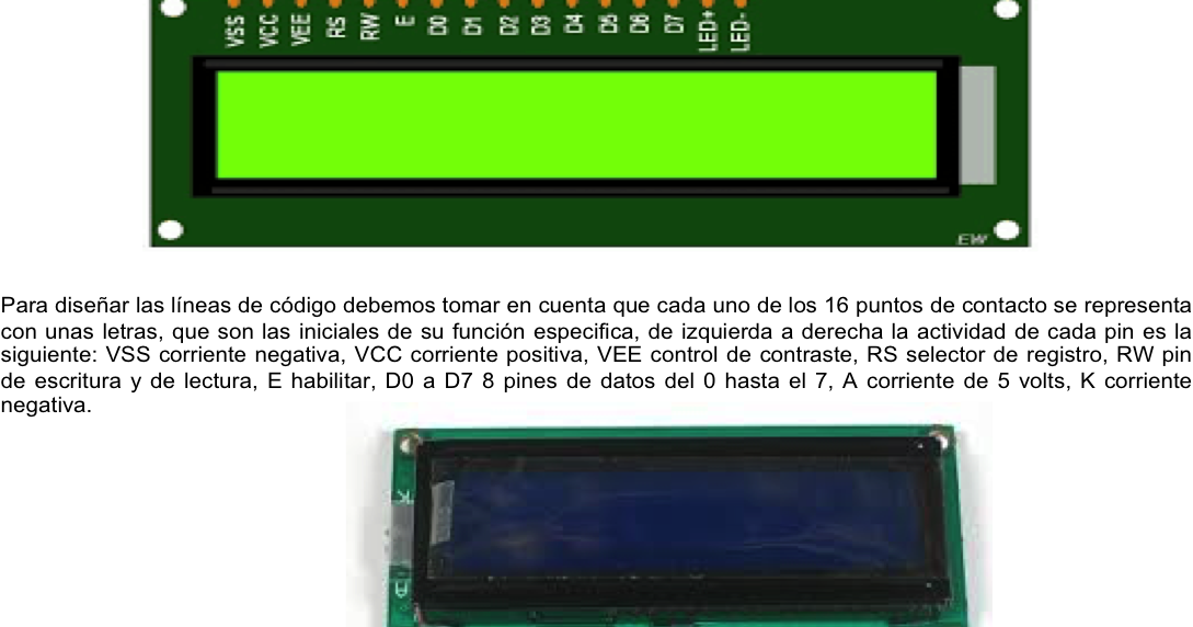 Computación: Práctica 4 Pantalla LCD 16x2 apunte 2