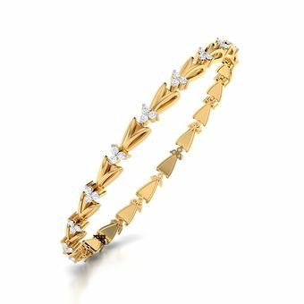 Simple gold and diamond bangles