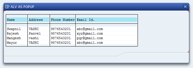 How to Display ALV table as pop up screen | ALV table | Display ALV ...