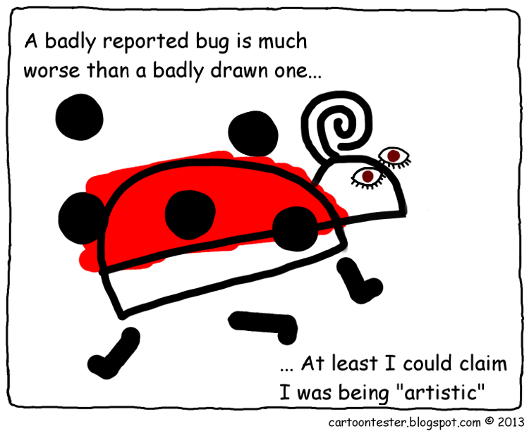 Cartoon Tester: Bug reporting