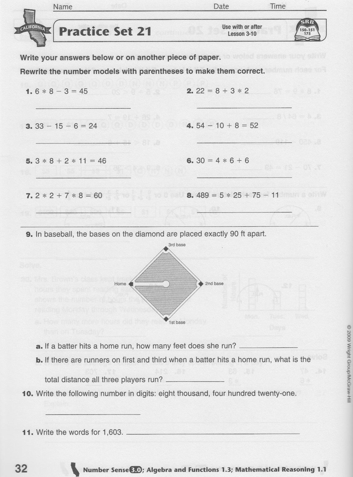 Homework 2012-2013: Thursday, October 25th - Number Sentences Review
