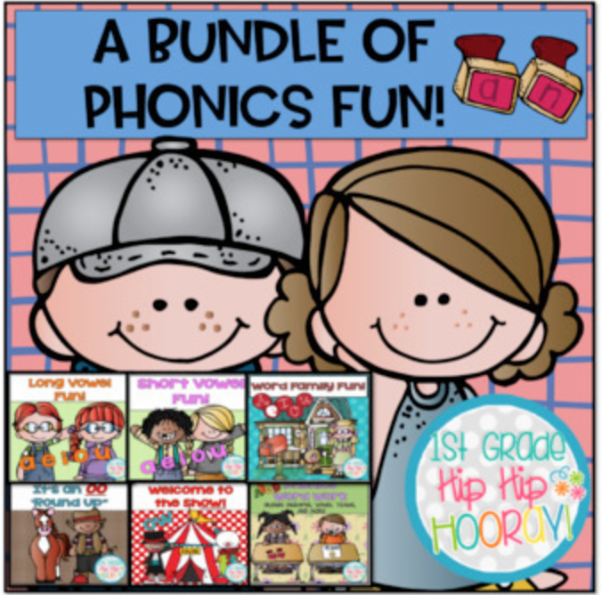1st Grade Hip Hip Hooray!: Phonics/Word Work Bundle!