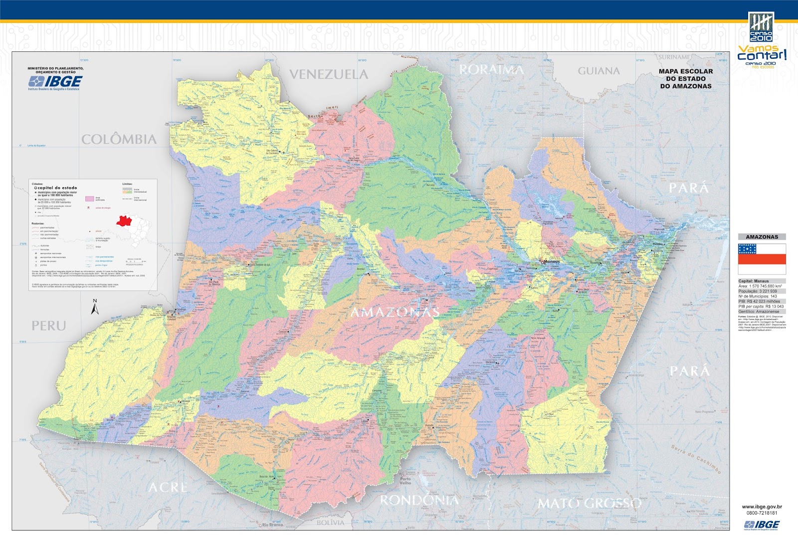 Amazonas | Mapas Geográficos do Amazonas