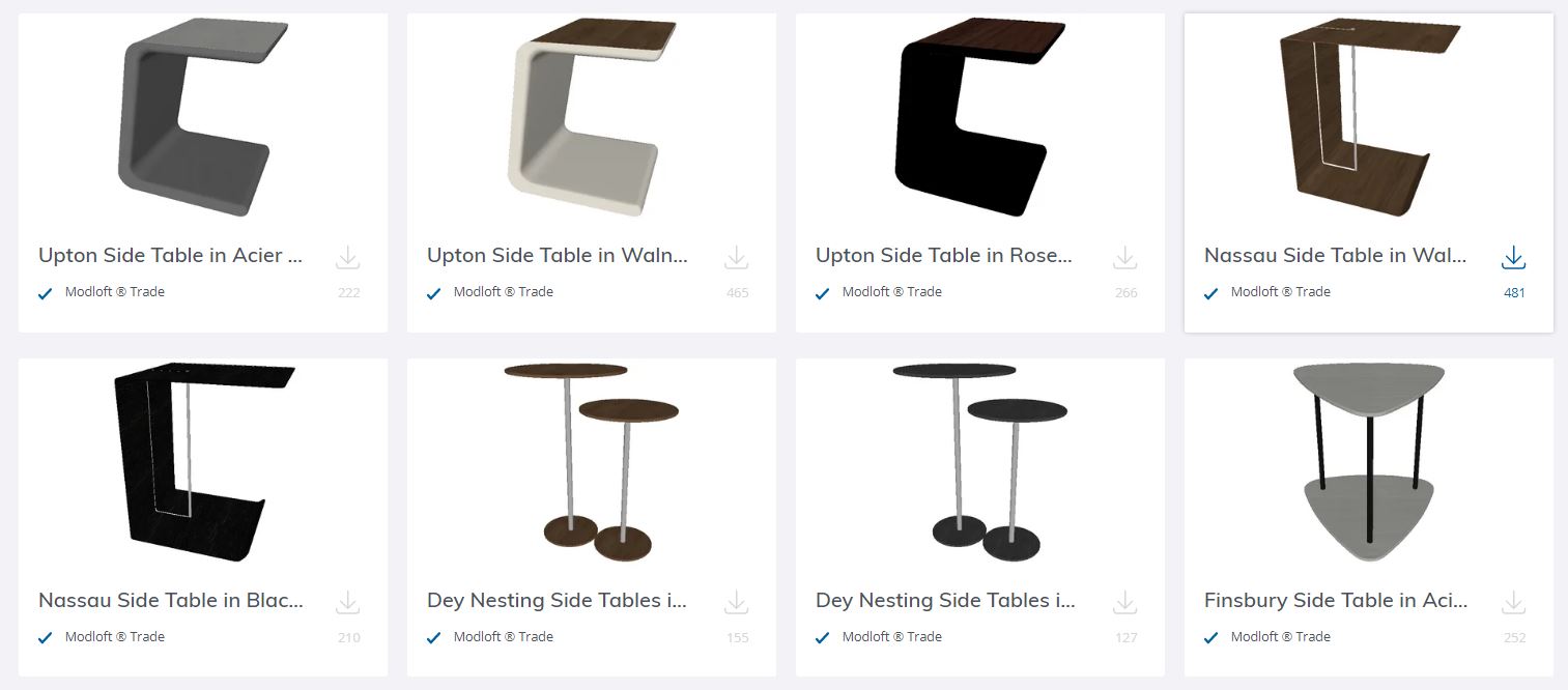 25. Side Table Collection Free Sketchup Model
