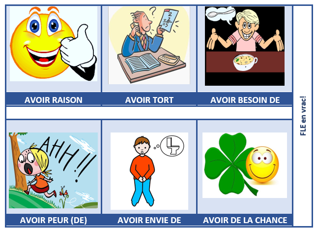 FLE en vrac!: EXPRESSIONS avec le verbe AVOIR