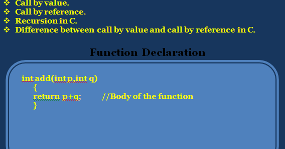 Function in C.