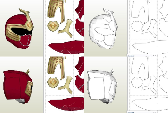 Super sentai Power ranger Hurricanger foam pepakura (7 Helmets)