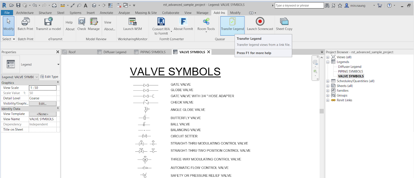 Revit Add-Ons: Free Transfer Legend
