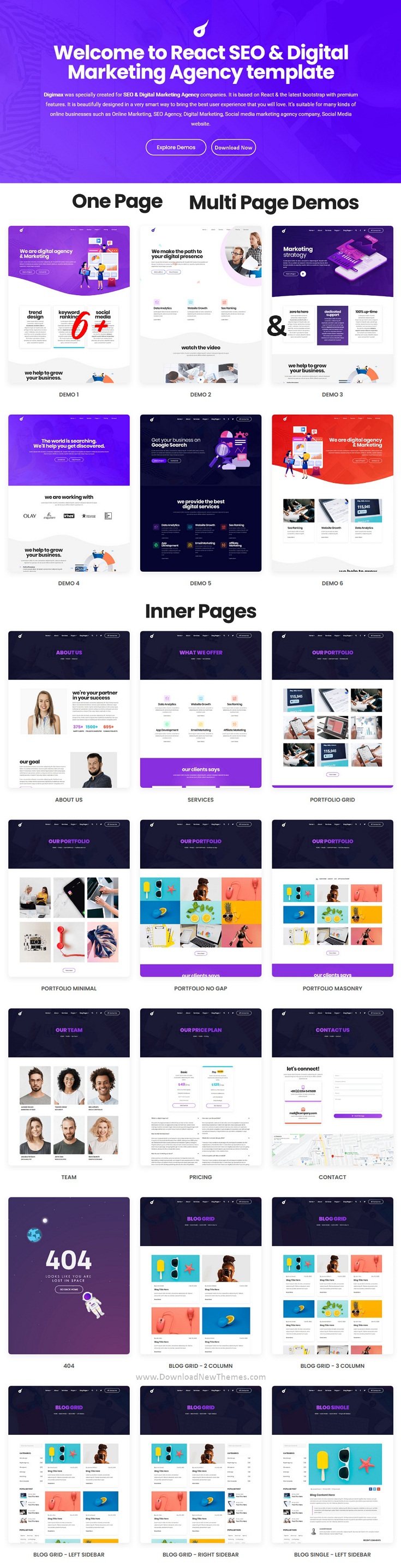 Digimax React SEO & Digital Marketing Agency Template - Download New Themes