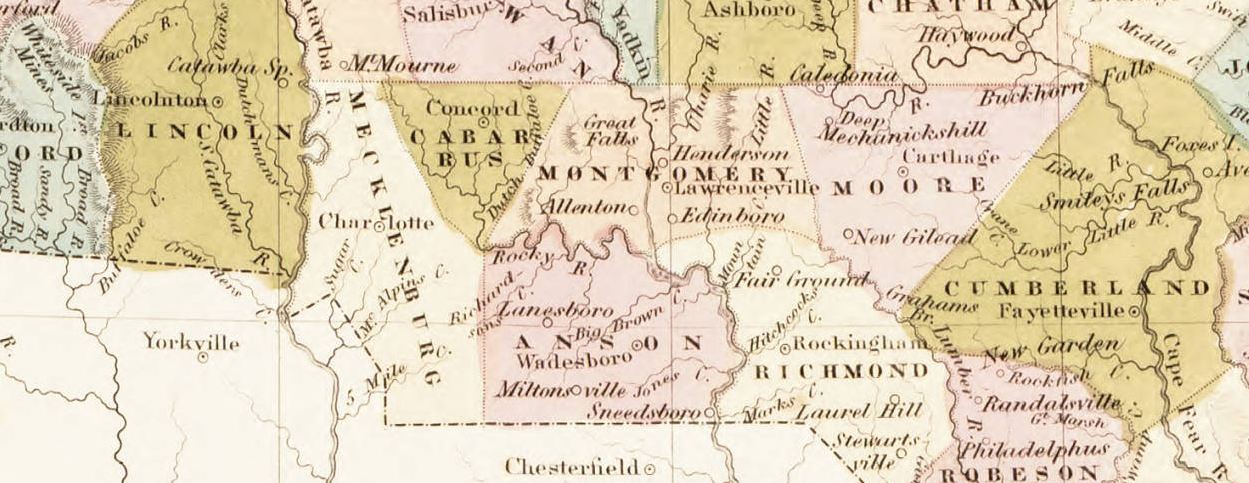 Monroe, North Carolina - Miscellaneous History: UNION COUNTY FORMED IN 1842