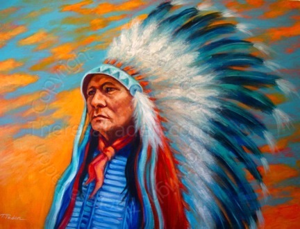 Daily Painters of California: Large Colorful Native American Chief ...