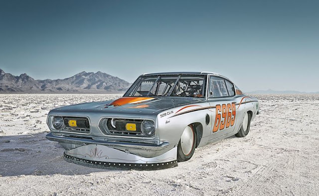 Just A Car Guy: Gotta love a land speed racing Barracuda