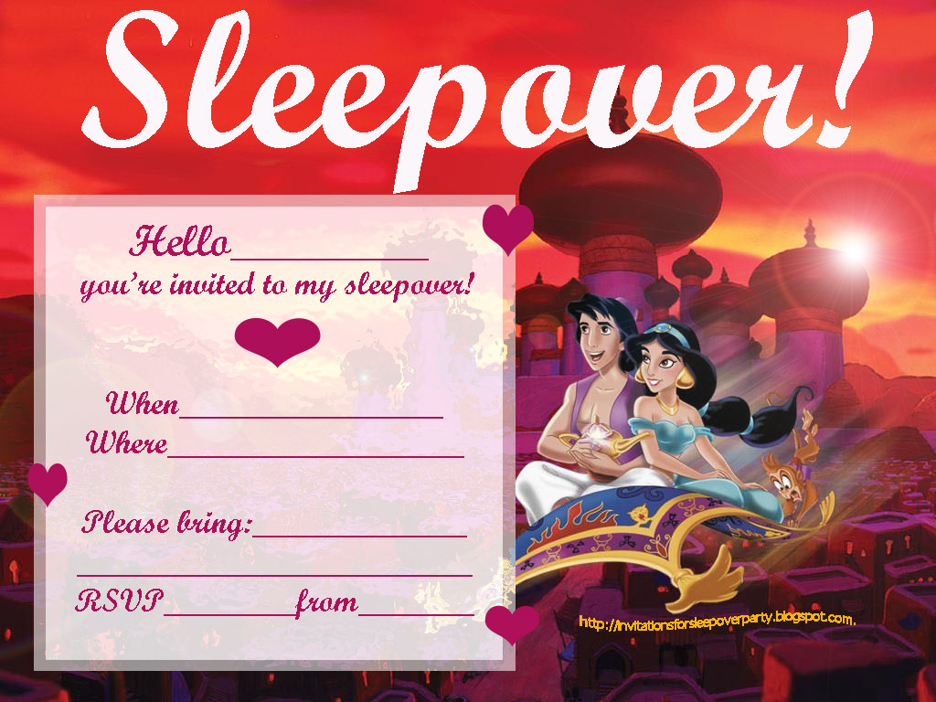 INVITATIONS FOR SLEEPOVER PARTY