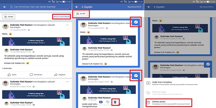 Cara Mudah Menghapus Semua Status di Facebook dengan Fitur Kelola Postingan