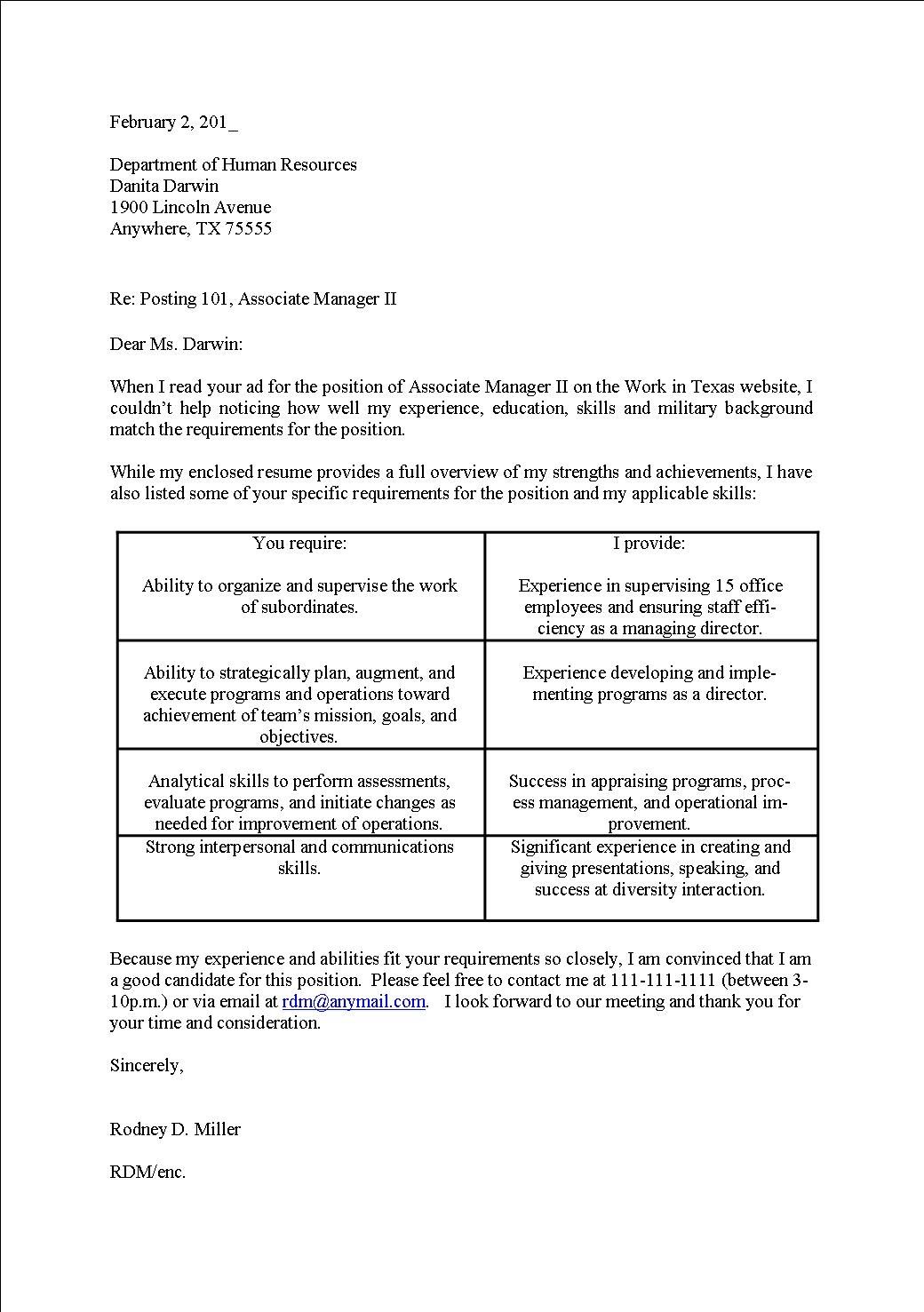 T Format Cover Letter Template ~ Resume Letter