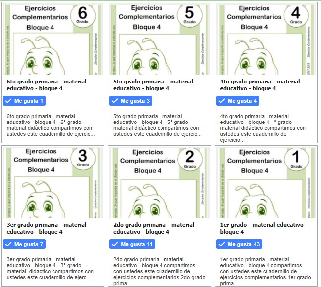 material educativo - bloque 4 - primaria - todos los grados