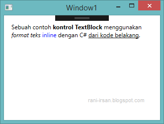 WPF C#: TextBlock Control