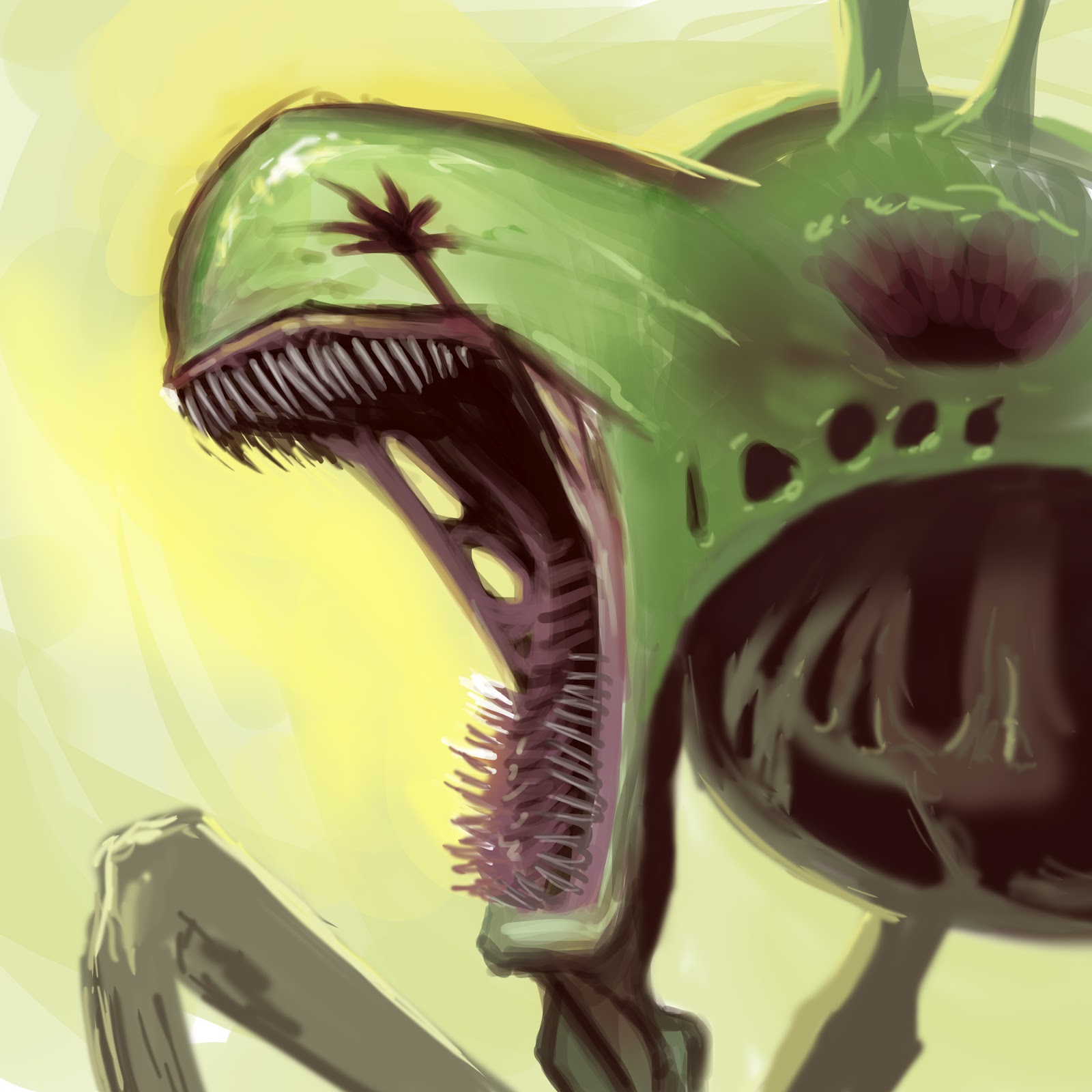 Mike Burns Illustration: Phyrexian Obliterator Sketch