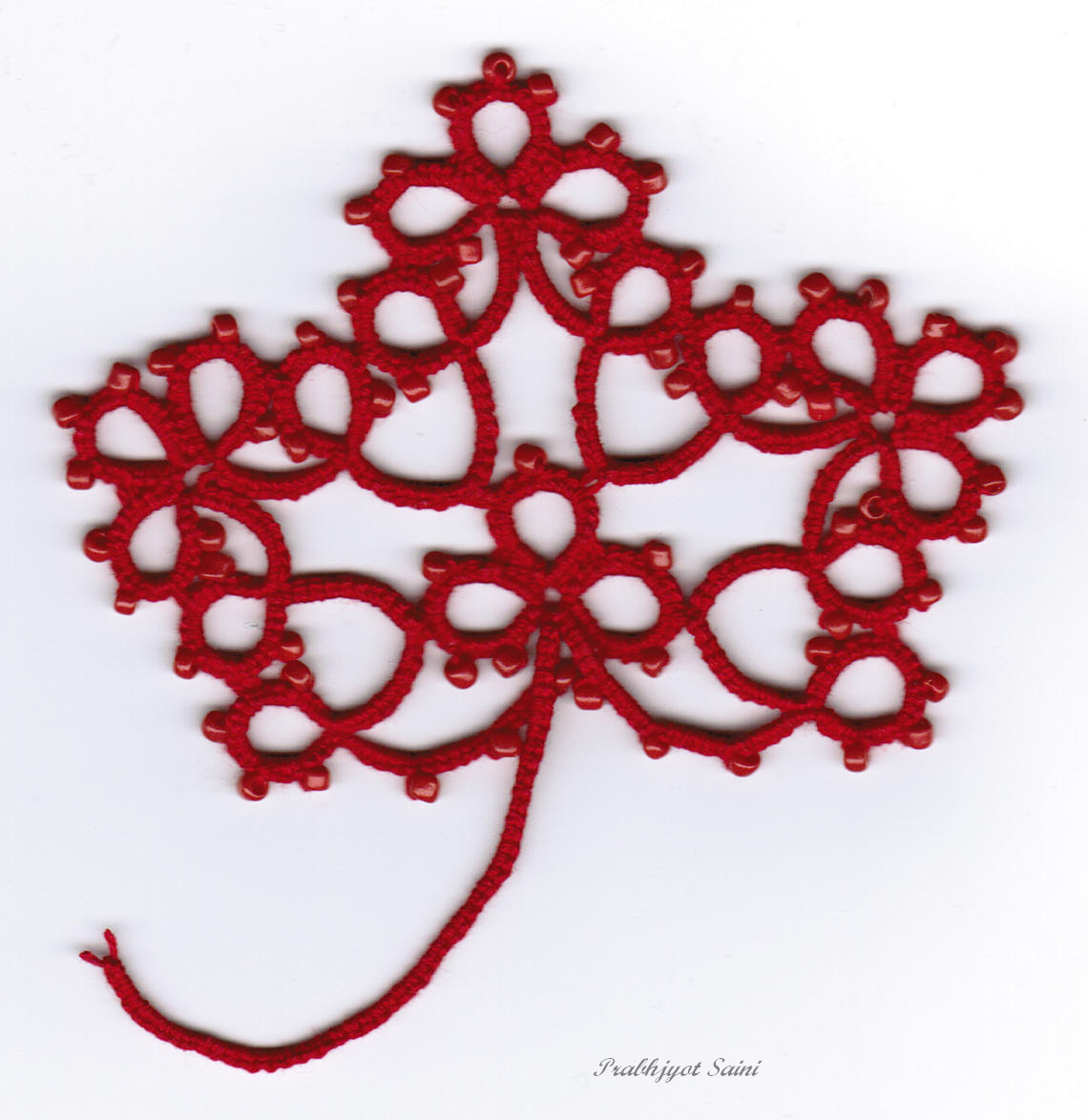 Fun with Tatting: Motif # 18 - Maple leaf