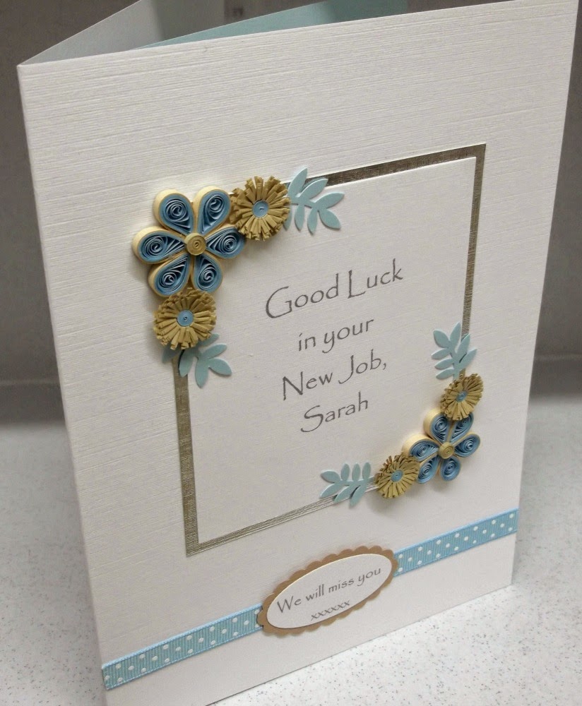 Paper Daisy Cards: Quilled new job card