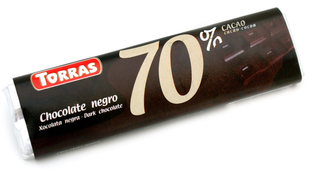 Barreta de xocolata 70% negra de Torras