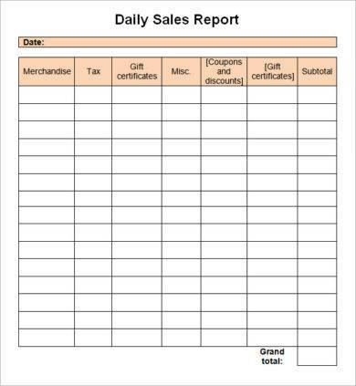 Daily Salesman Report ~ Certificate Letter