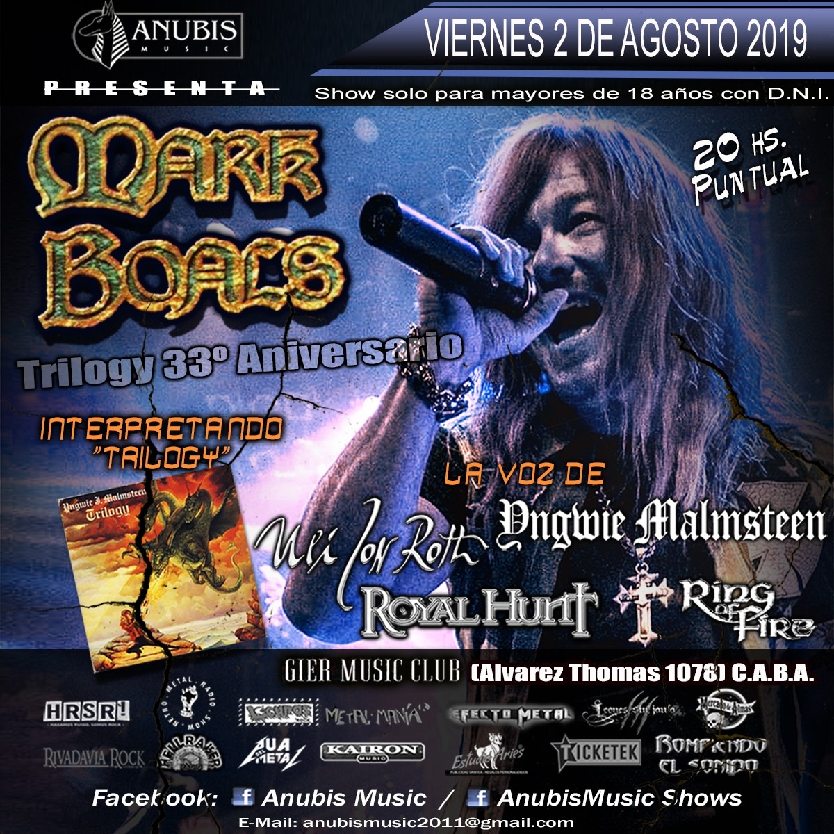 Mark Boals nuevamente en Argentina. @realmarkboals - @FarandulaShow