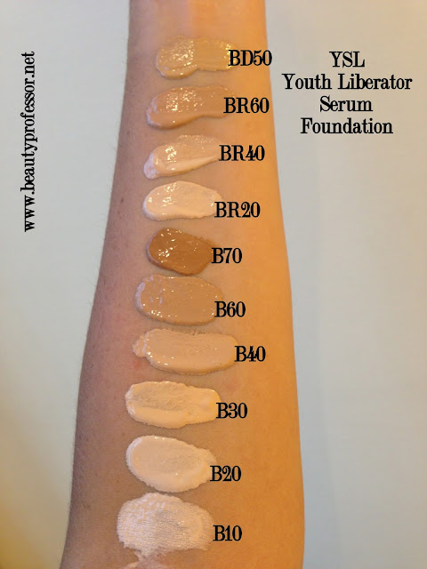 Beauty Professor: YSL Youth Liberator Serum Foundation...Swatches of ...