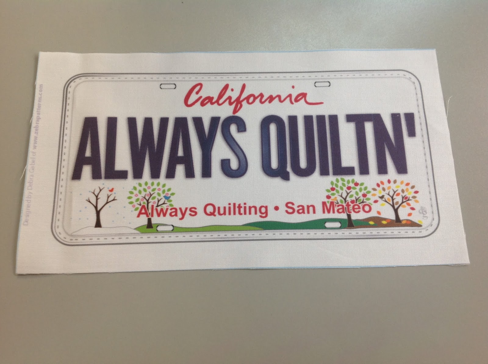 AlwaysQuiltingOnline: License Plate Quilt Sample is Done! How Cute!