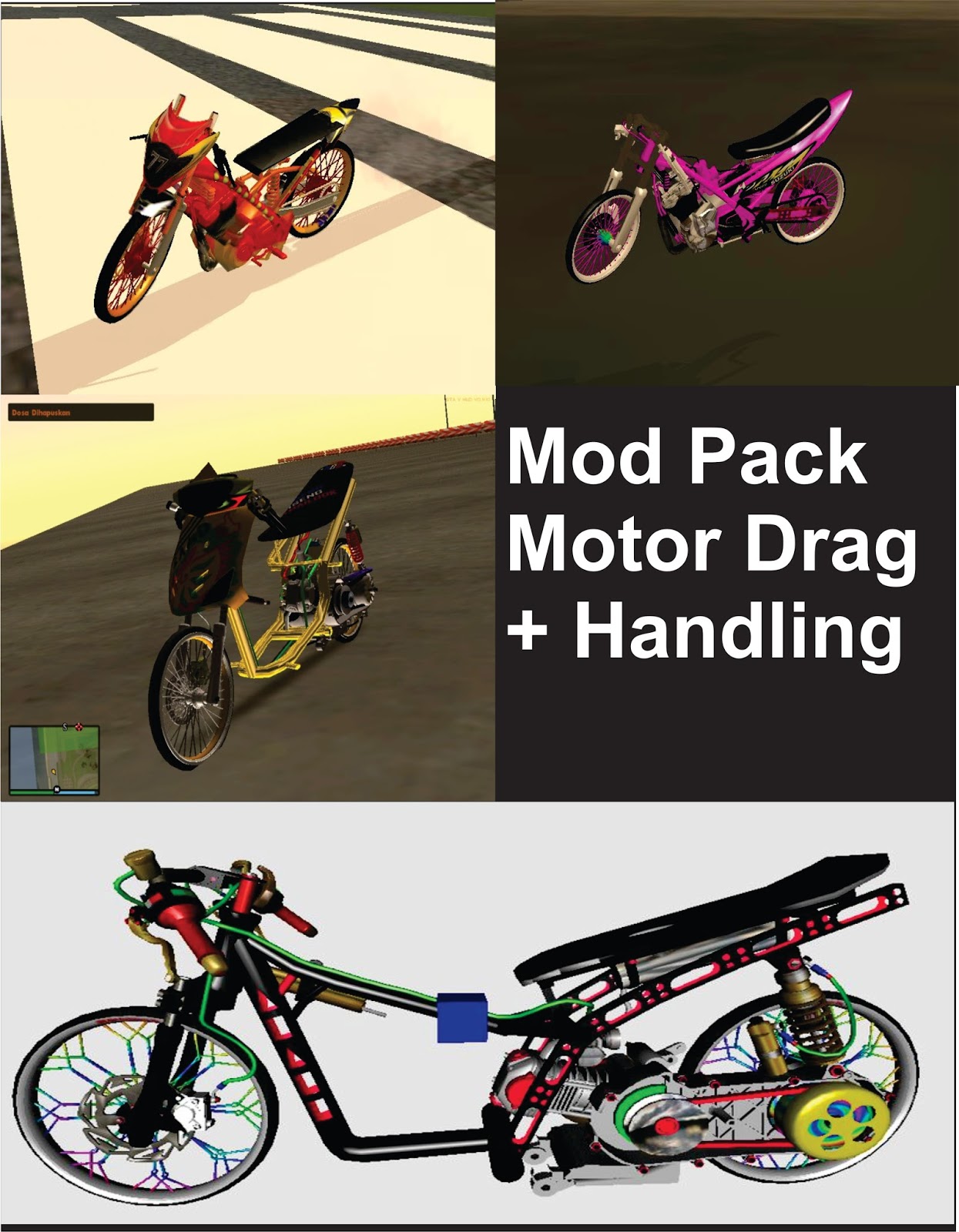 Woow, Mod Pack Motor Drag + Sound + Handling ( 10 Motor) - Angkatan 17
