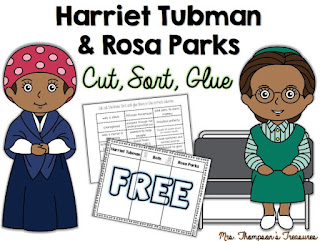 Free Harriet Tubman and Rosa Parks Comprehension Passage and Sort ...