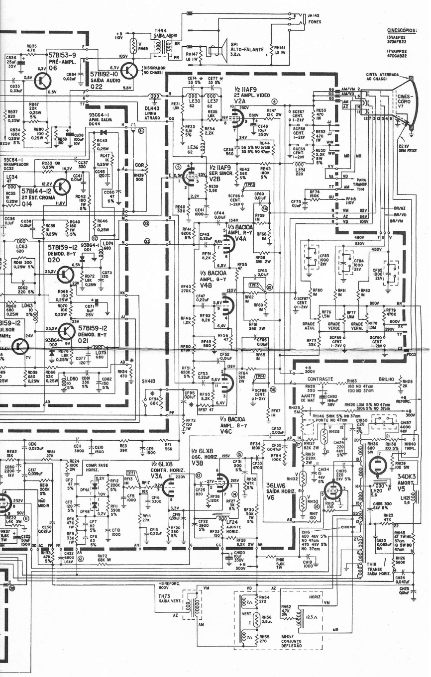 Schematic Diagrams: Admiral Color TV schematic (Vintage TV)-Chassis K10 ...