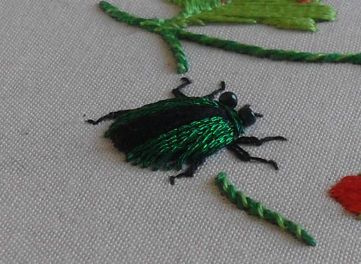 Sew in Love: Stumpwork Beetle