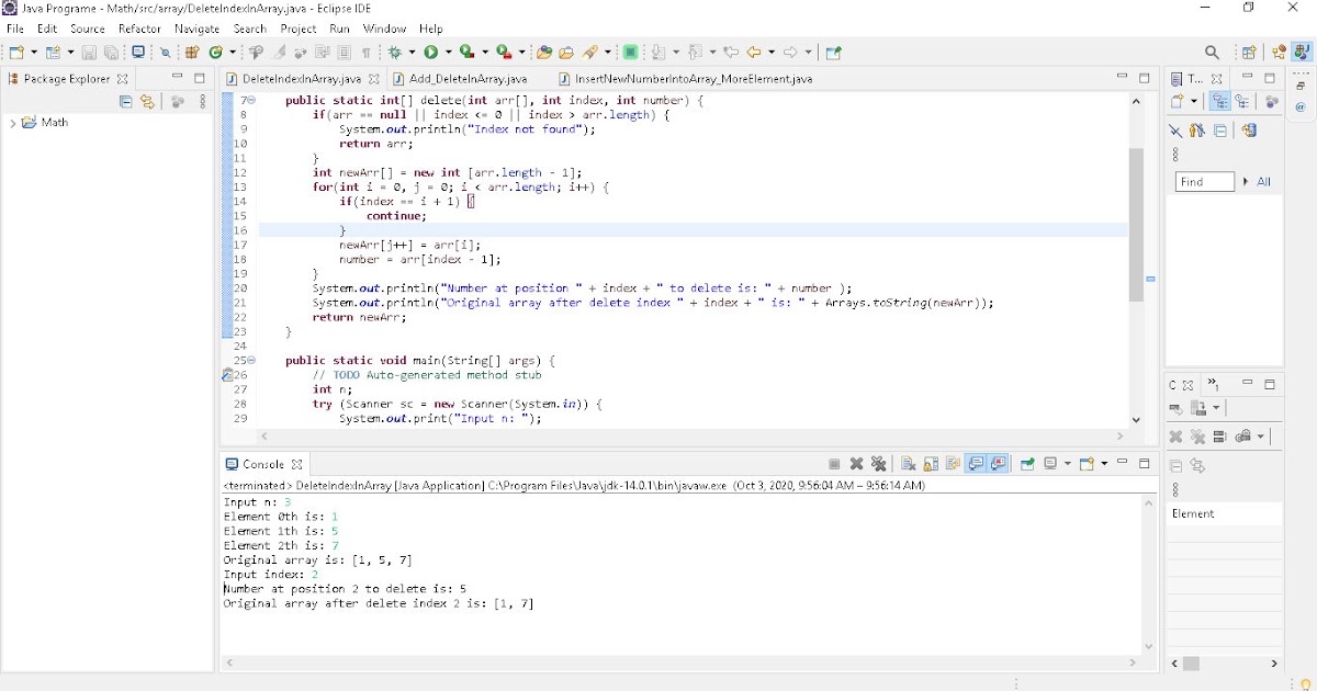 Delete Index In Array In Java (2 type)