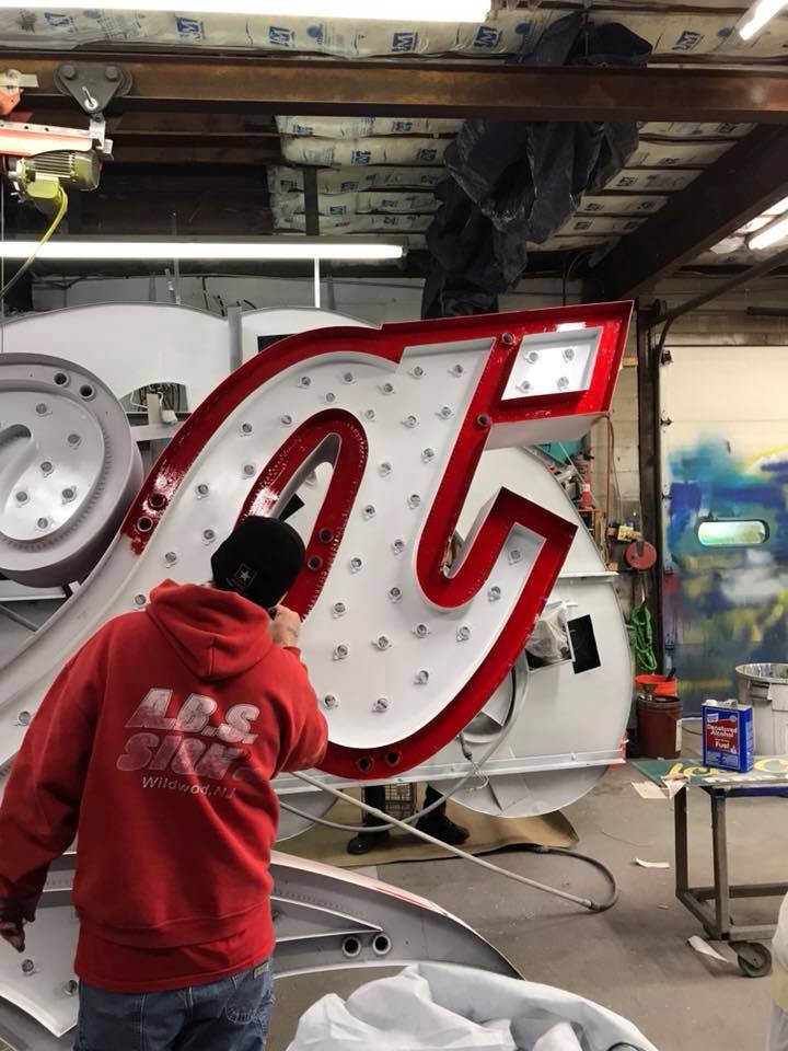 Wildwood 365: Update on rehab of Boardwalk Coca-Cola sign by A.B.S ...