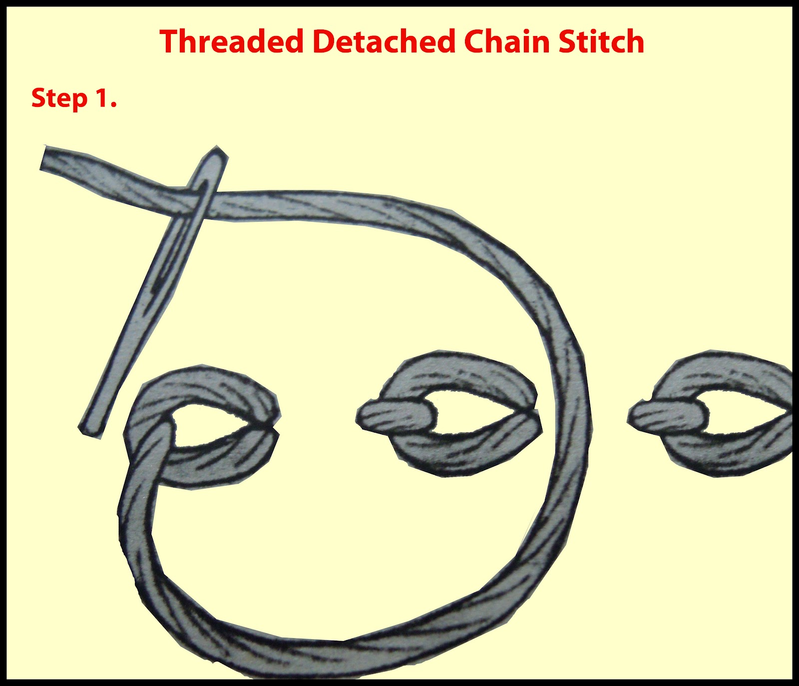 Craft Ideas: Threaded Detached Chain Stitch