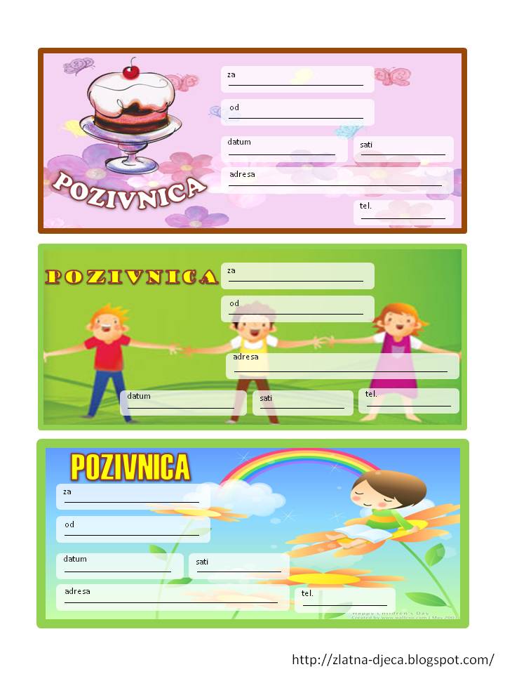 Zlatna djeca: Rođendanske pozivnice