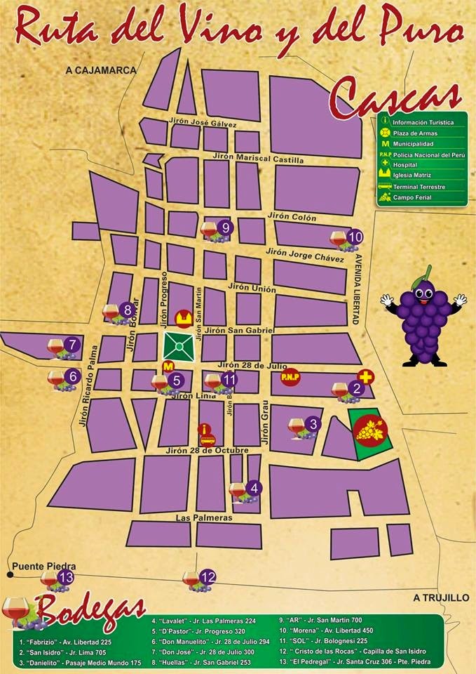 Cascas Capital de la Uva y el Vino del Perú VAMOS A CASCAS : Mapa Por ...