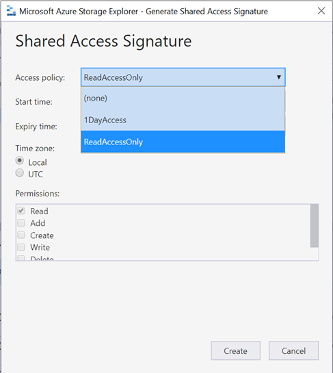 Azure Blob Storage In Logic App With Access Policy Using