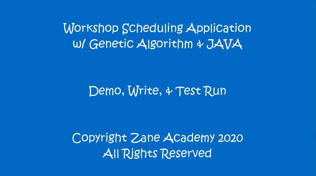 Prototype Project: workshops/conference scheduling w/ genetic ...