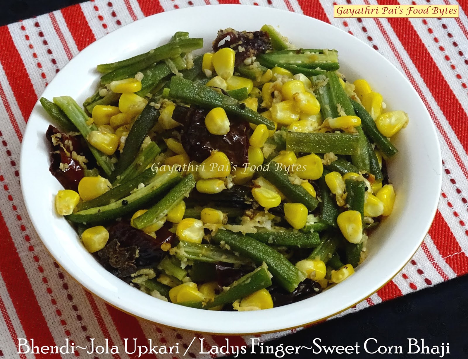 Gayathri Pai's Food Bytes: Bhenda~Jola Upkari / Lady's Finger~Sweet ...