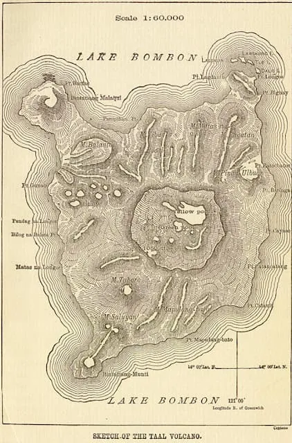 Map of Taal Volcano c. 1903 - Batangas History, Culture and Folklore